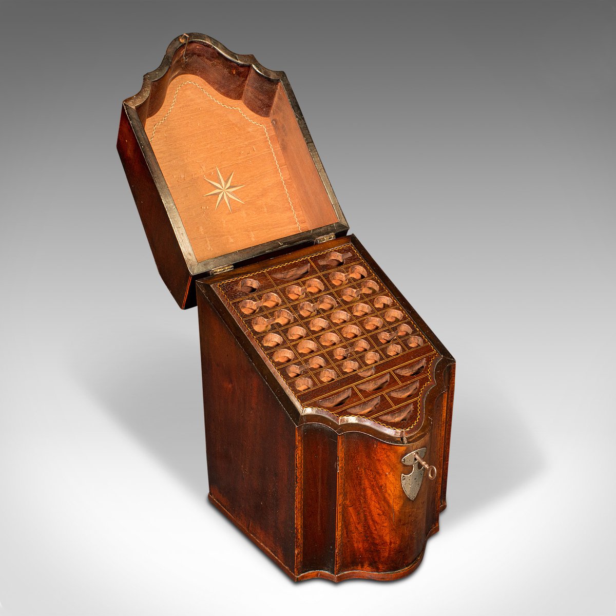 Antique Georgian Walnut Knife Box, England for sale at Pamono