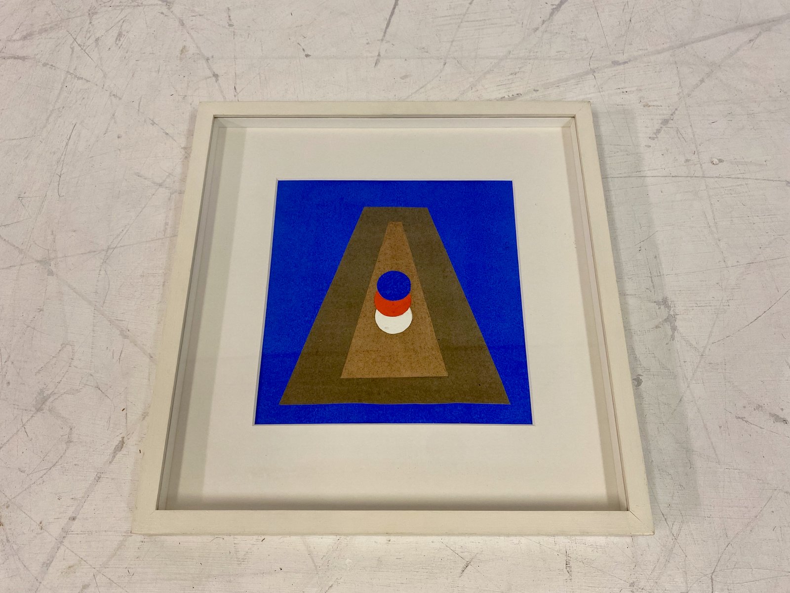 Italo Valenti, Pyramiden in Blau, 1973, Collage und Gouache bei Pamono ...