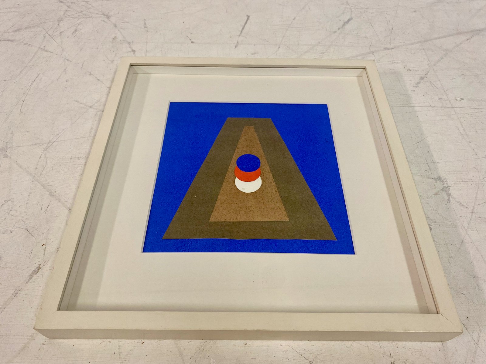 Italo Valenti, Pyramiden in Blau, 1973, Collage und Gouache bei Pamono ...