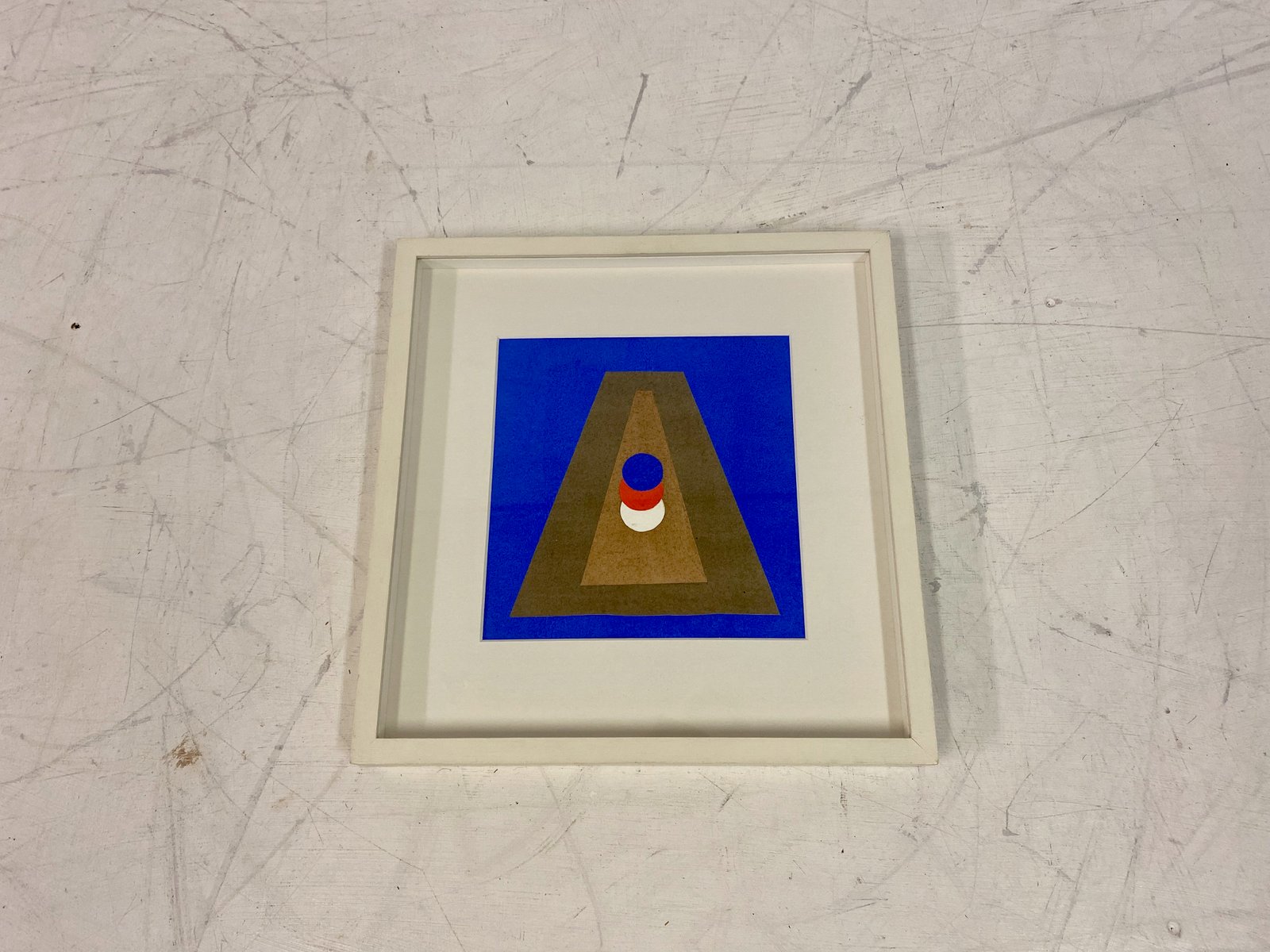 Italo Valenti, Pyramiden in Blau, 1973, Collage und Gouache bei Pamono ...