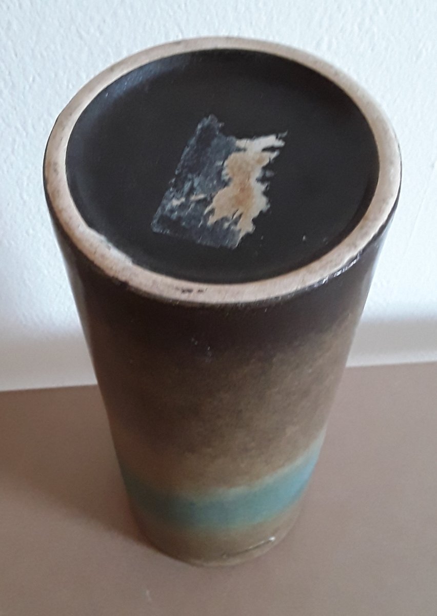 Vintage Green and Brown Ceramic Rod Vase from Ceramano, 1970s for sale ...