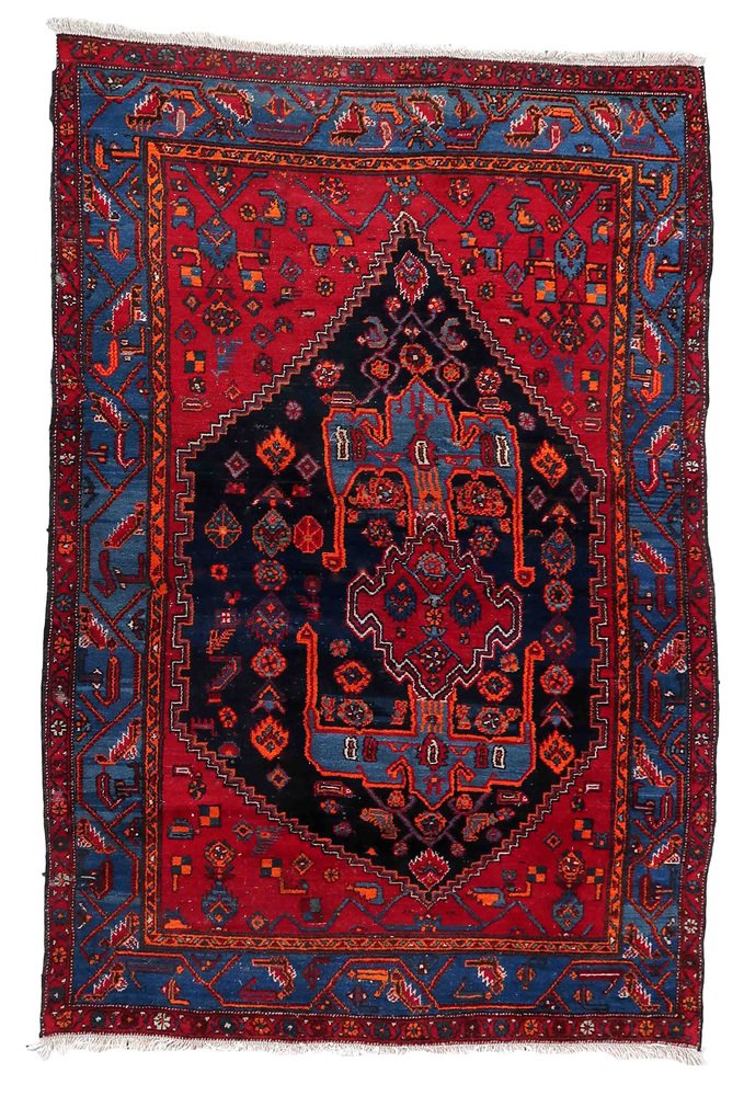 Vintage Middle Eastern Handmade Hamadan Rug, 1950s for sale at Pamono