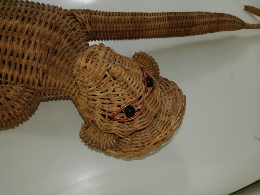 Vintage Wicker Hanging Monkey, 1960s for sale at Pamono
