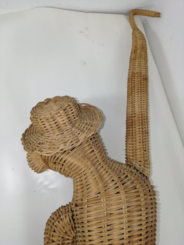 Vintage Wicker Hanging Monkey, 1960s for sale at Pamono