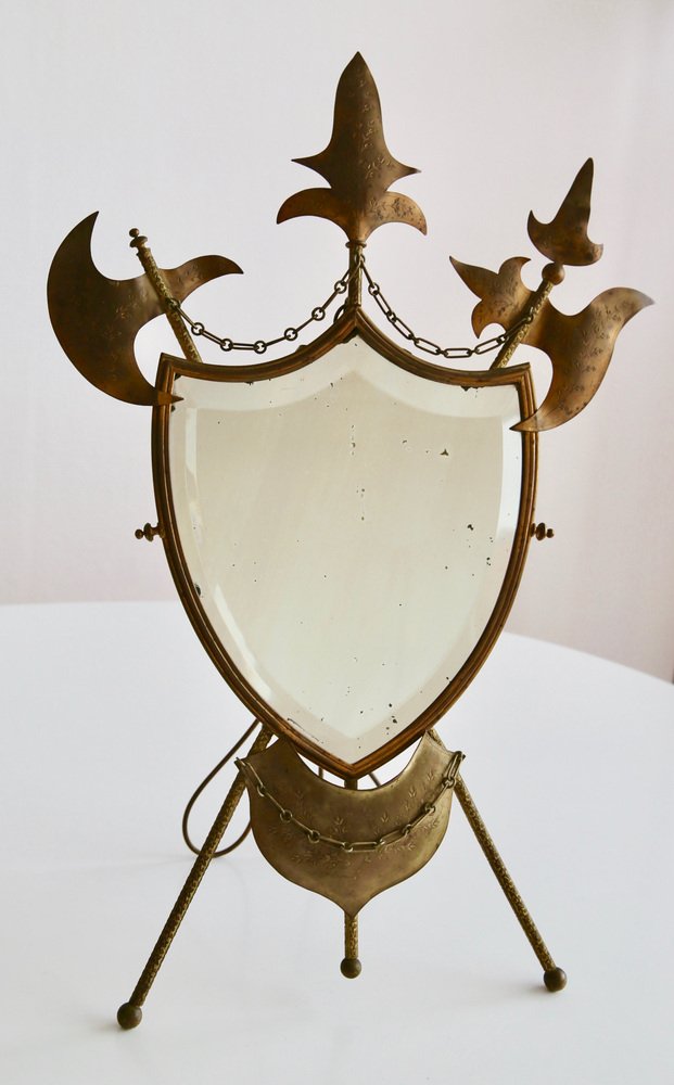 Spanish Medieval Brass Mirror for sale at Pamono