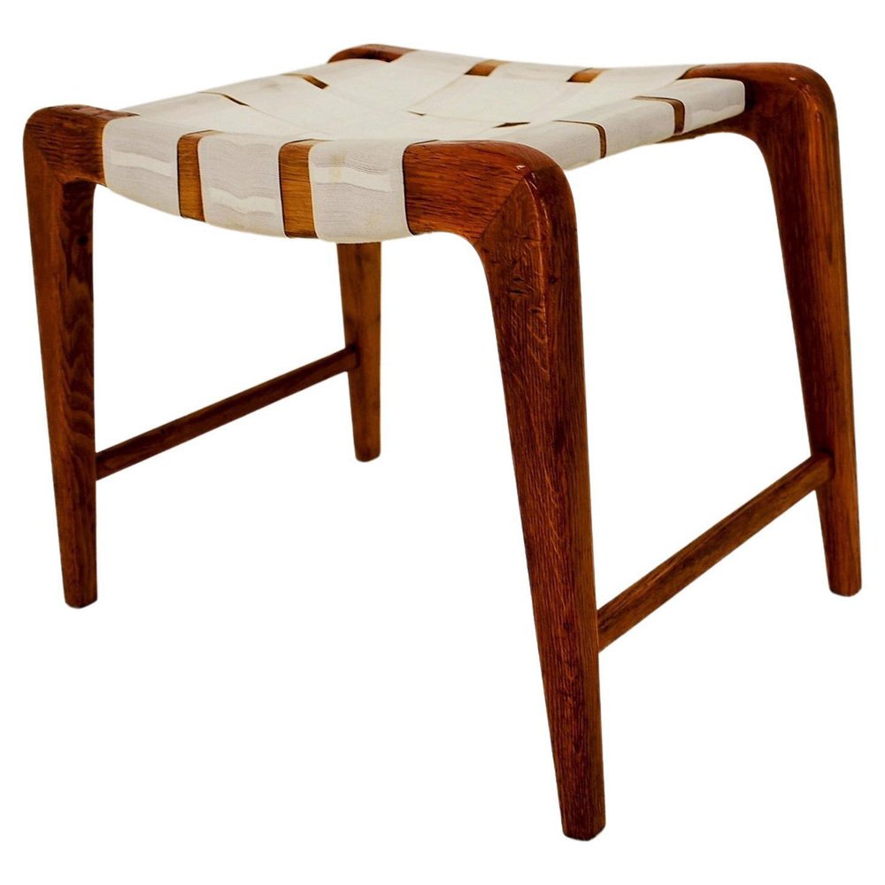 Oak Ottoman from Jan Vanek, Czechoslovakia, 1940s for sale at Pamono