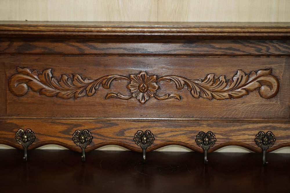 Antique Dutch Heavily Carved Oak Wall Rack for sale at Pamono