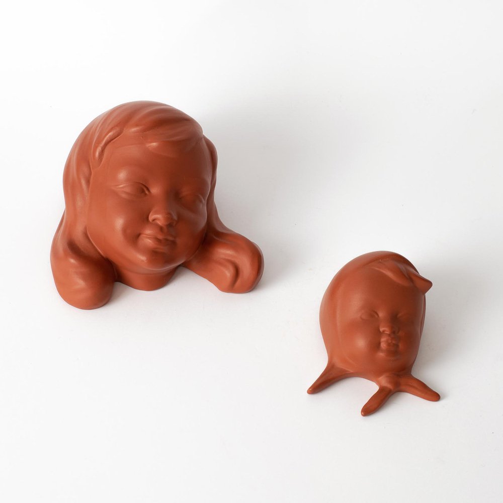 Austrian Ceramic Wall Masks from Gmundner Keramik, Set of 2 for sale at ...