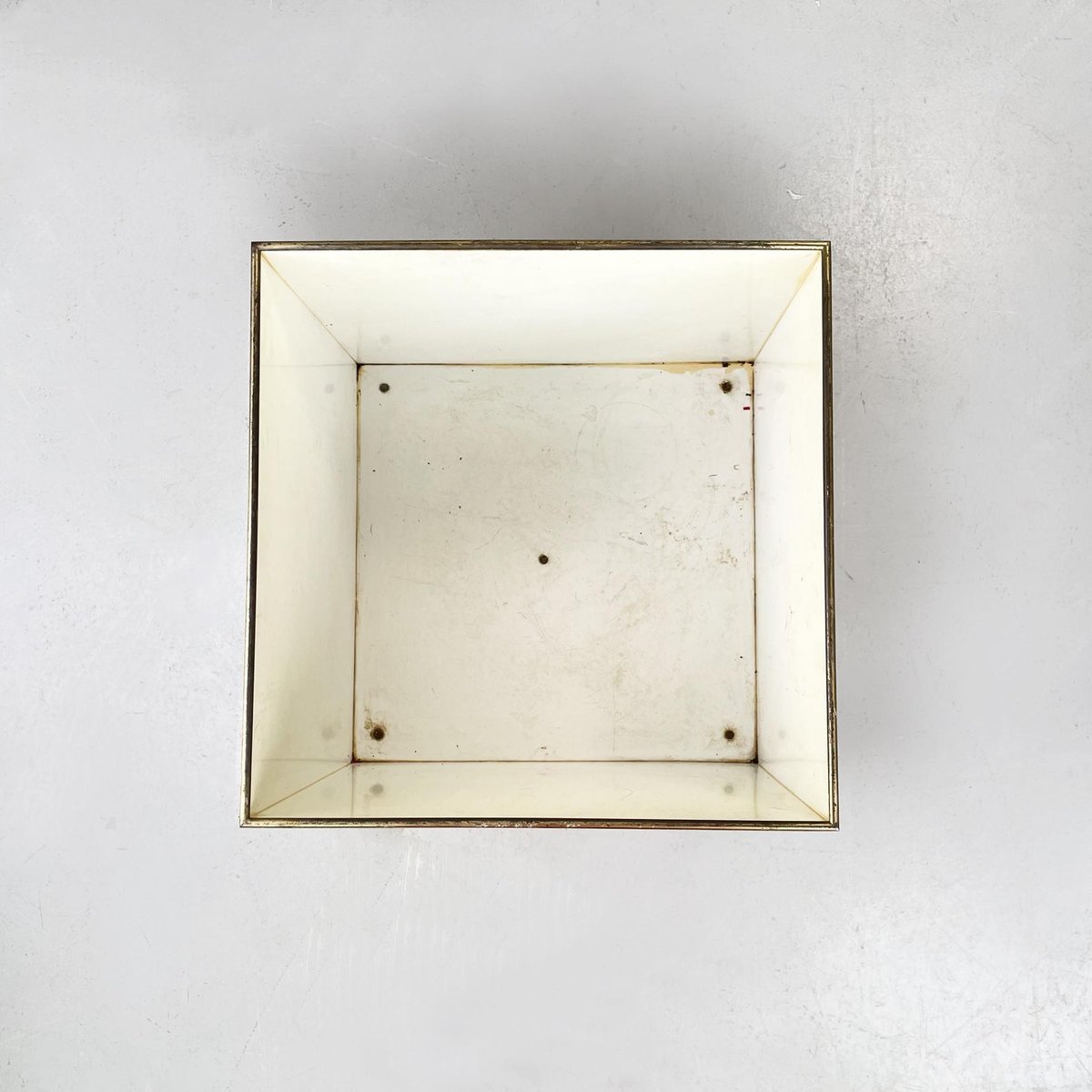 Mid-Century Modern Italian Steel and Brass Square Planter, 1970s for ...