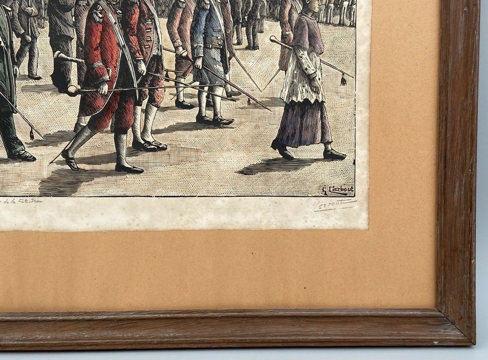 Gustave Clerbout, Nantes Procession de la Fete Dieu, Engraving for sale ...