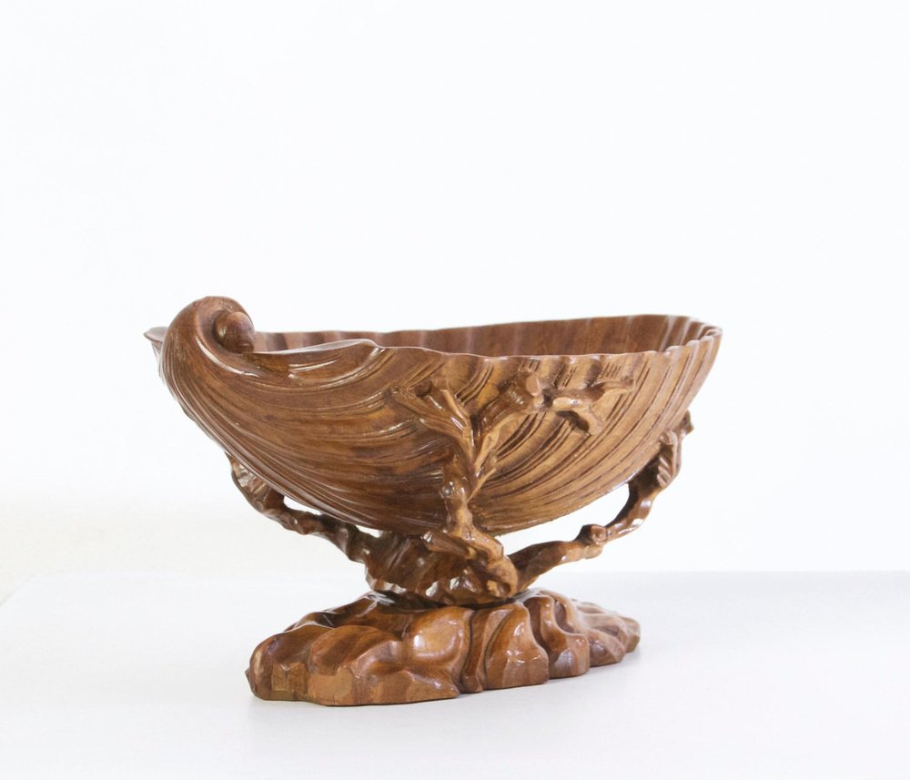 Italian Wood Clam Shell Bowl for sale at Pamono