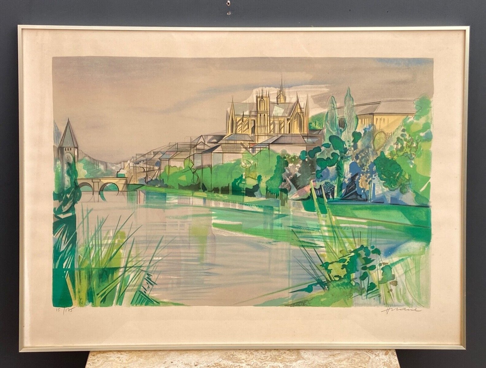 Camille Hilaire, Landscape of Metz, 1960s, Lithograph, Framed for sale ...
