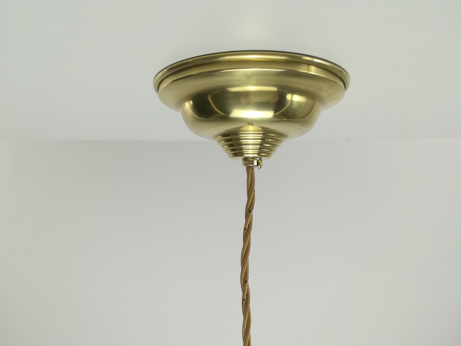French Ceiling Lamp with Brass Ceiling Rosette for sale at Pamono