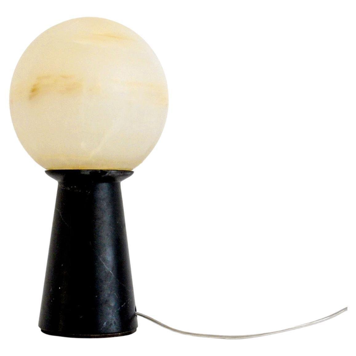 Handmade Conical Lamp with Sphere in Black Marquina Marble from Fiam ...
