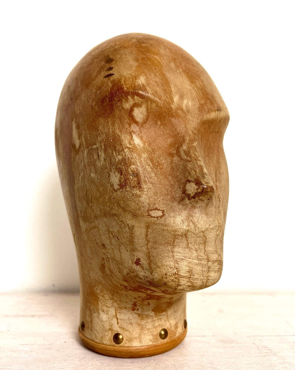 Tête de Modiste Antique en Bois, 1900s en vente sur Pamono