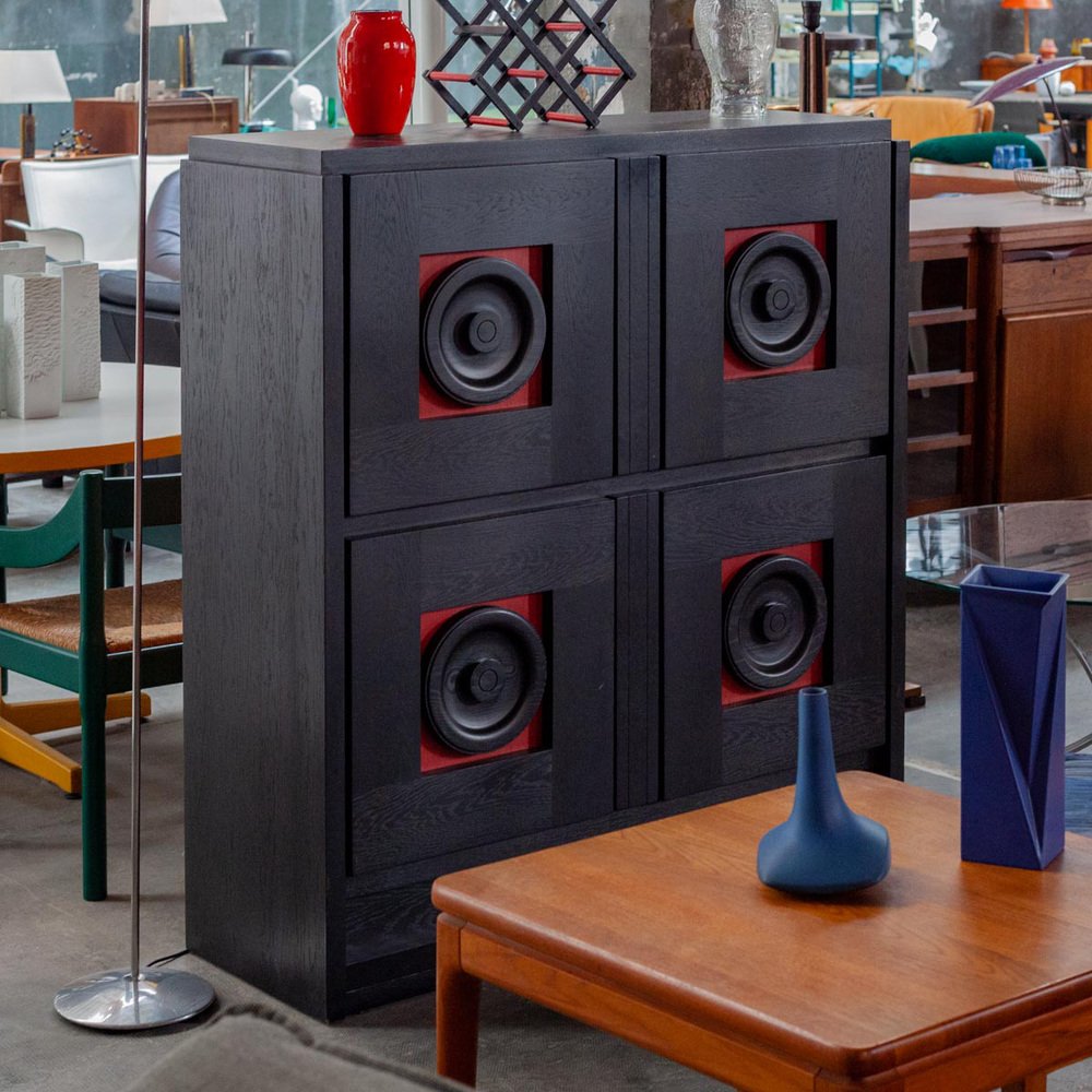 Brutist Black Buffet attributed to De Coene, 1970s for sale at Pamono