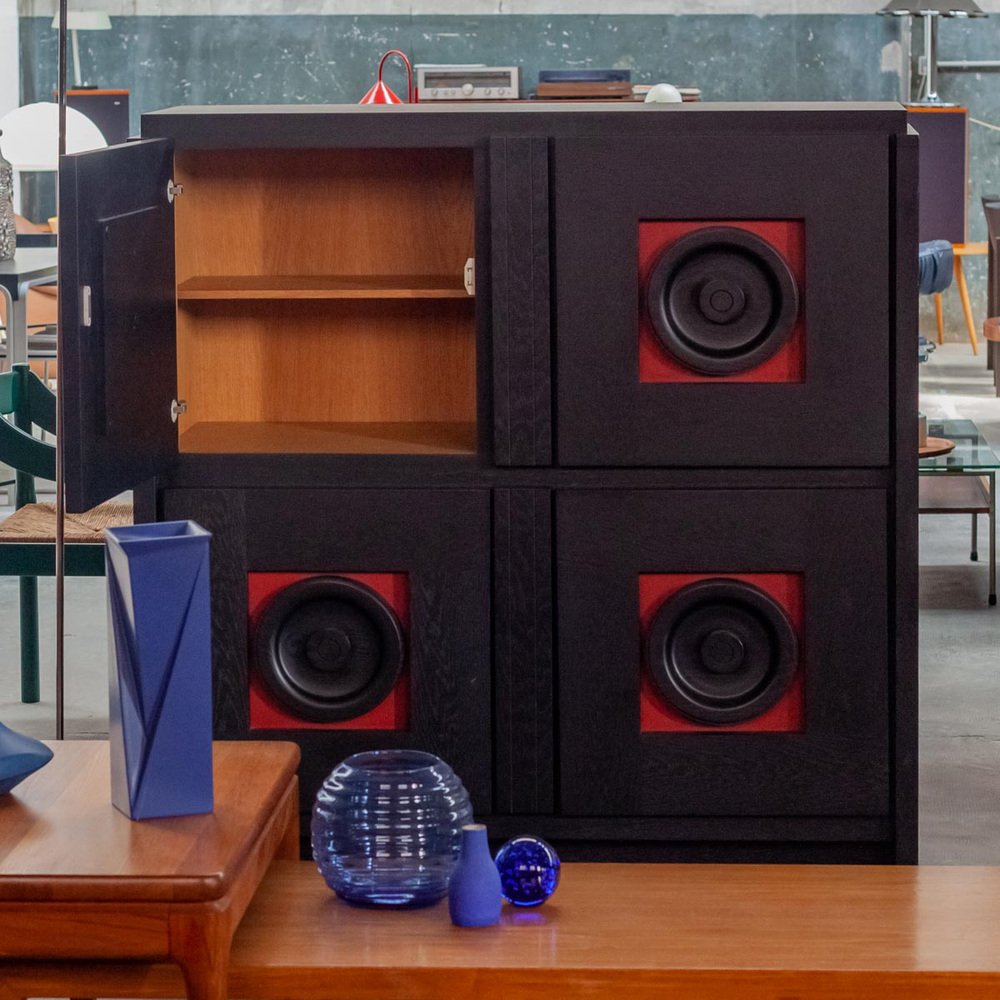 Brutist Black Buffet attributed to De Coene, 1970s for sale at Pamono