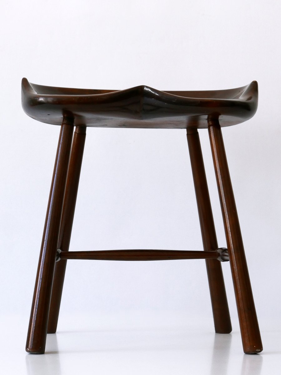 Mid-Century Modern Solid Wood Stool, Germany, 1950s for sale at Pamono