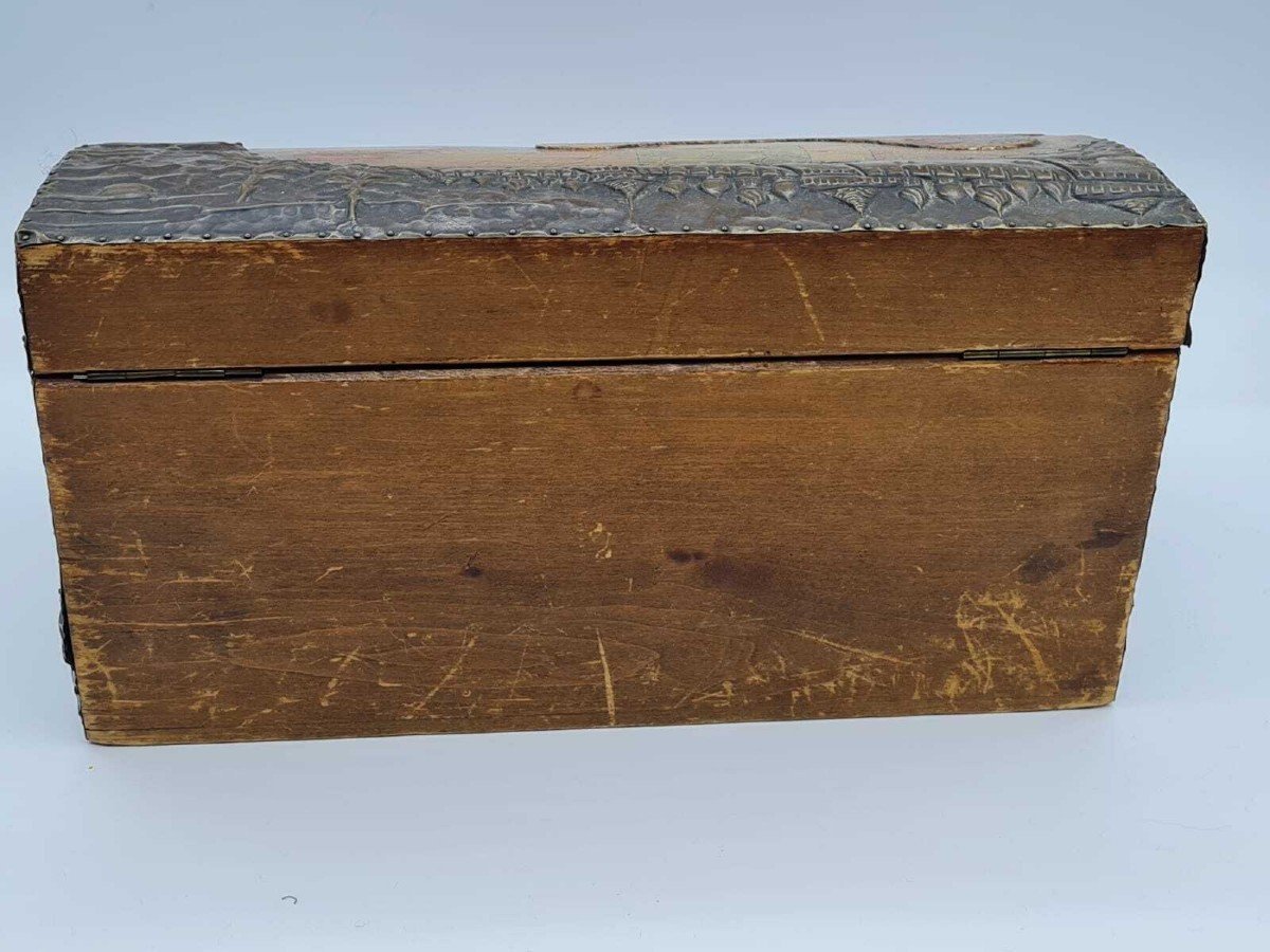 Antique Russian Wooden Box with Basma Abramtsevo for sale at Pamono