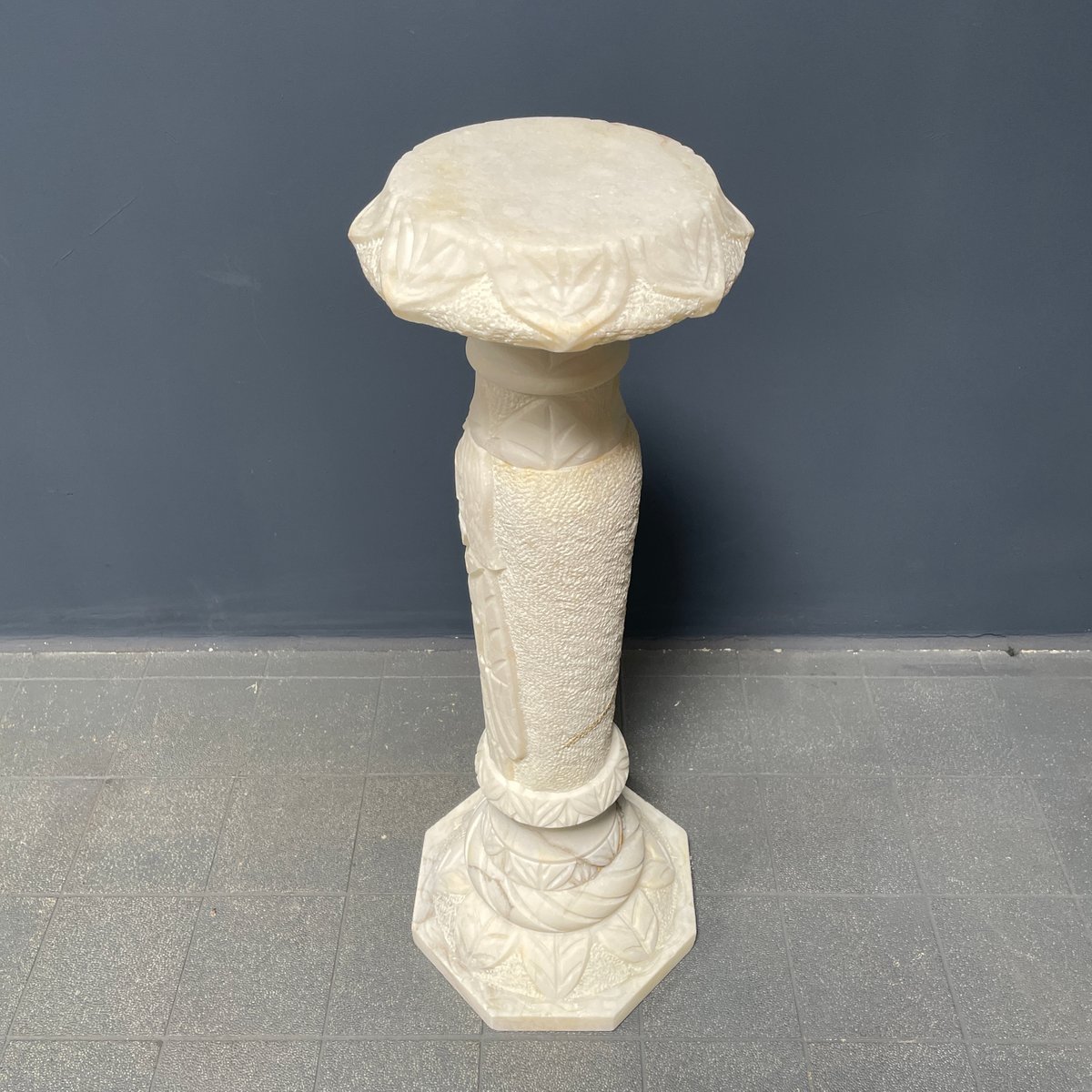 Alabaster Religious Column Carved for sale at Pamono
