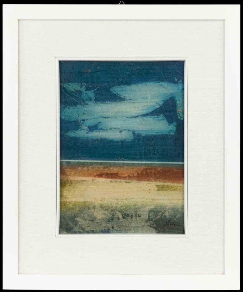 Mario Sinisca, Blue Horizon, Original Mixed Media, 1960s for sale at Pamono