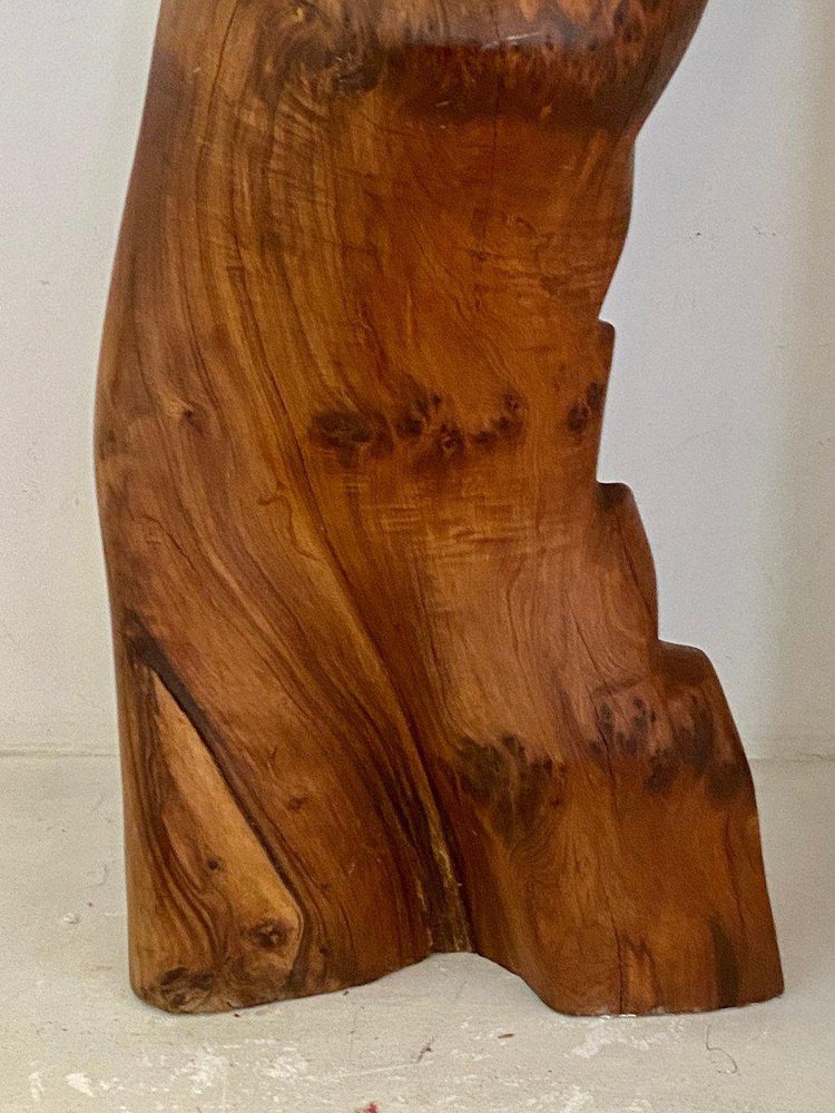 Abstract Virgin & Child Sculpture in Olive Wood, 1970s for sale at Pamono