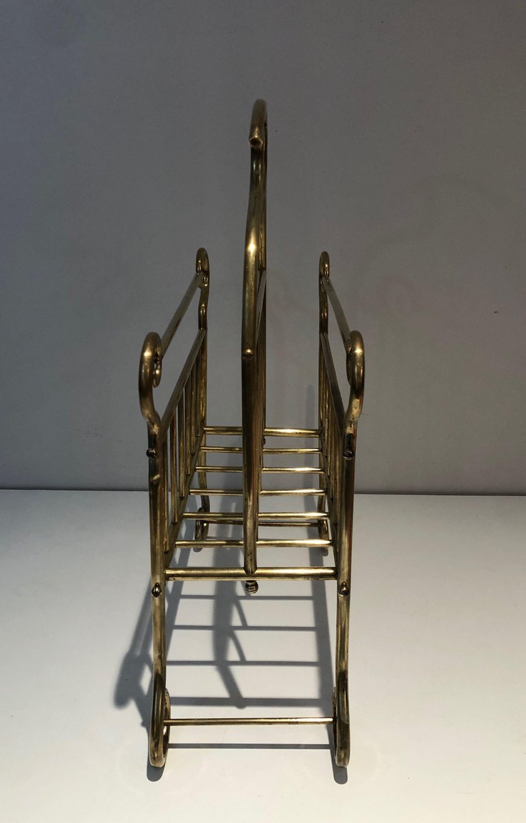 Vintage Brass Magazine Holder for sale at Pamono