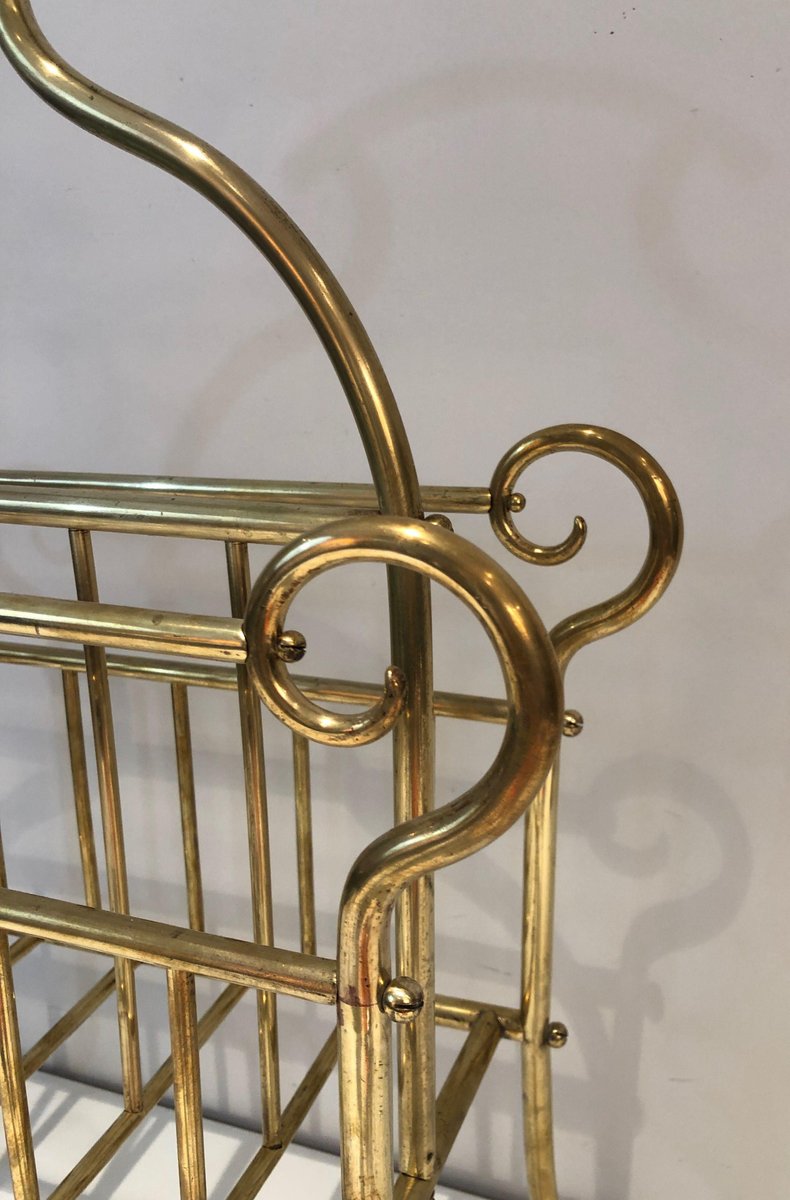 Vintage Brass Magazine Holder for sale at Pamono