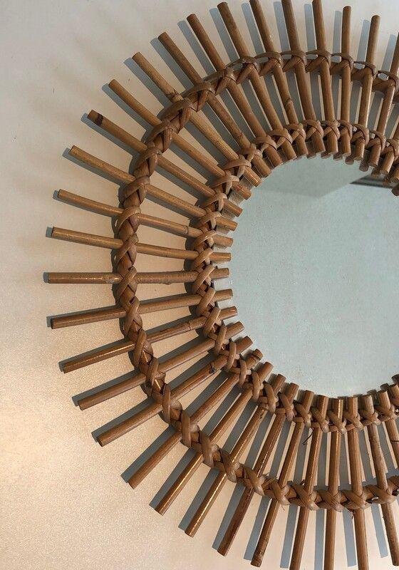 Small Rattan Mirror for sale at Pamono