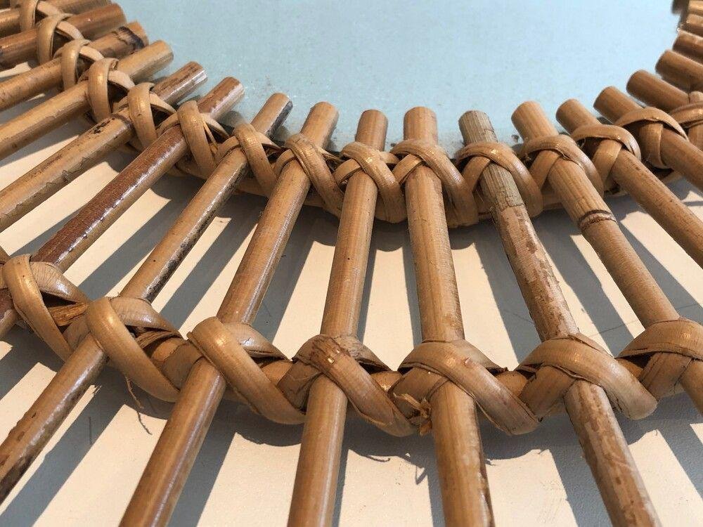 Small Rattan Mirror for sale at Pamono