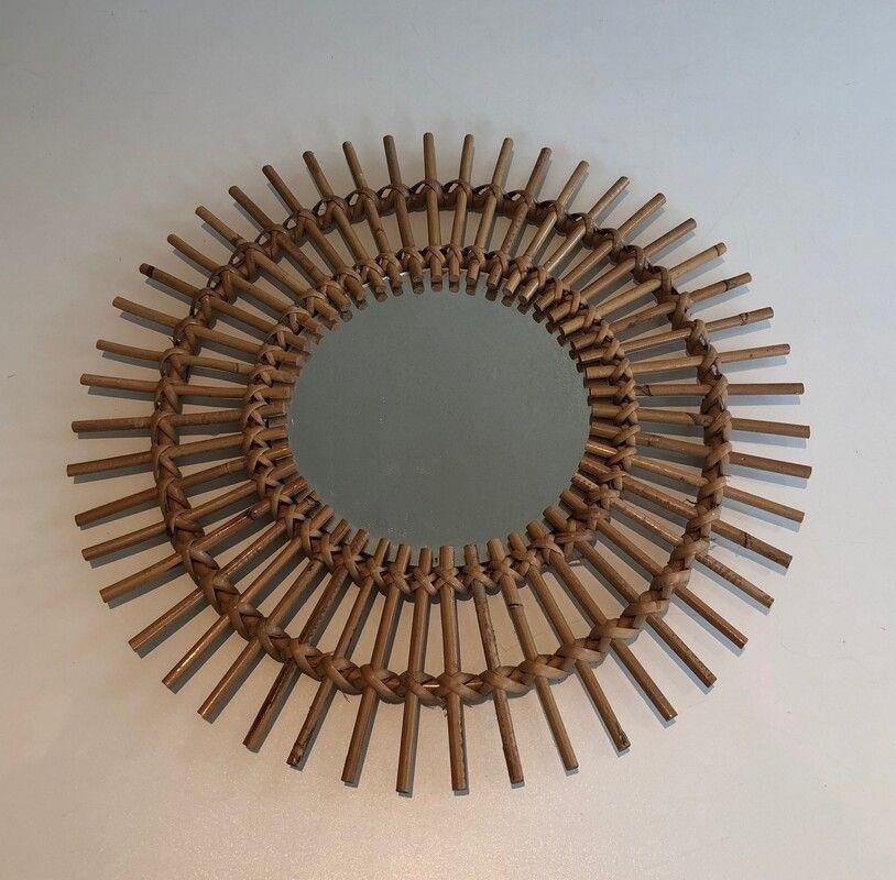 Small Rattan Mirror for sale at Pamono