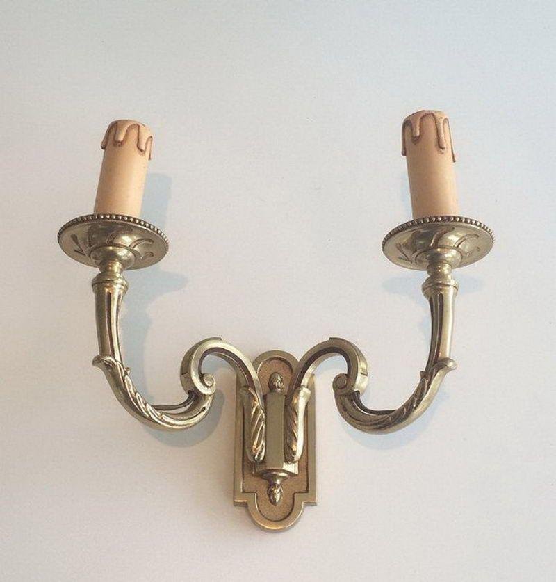 Neoclassical Bronze Sconces, 1970s, Set of 2 for sale at Pamono