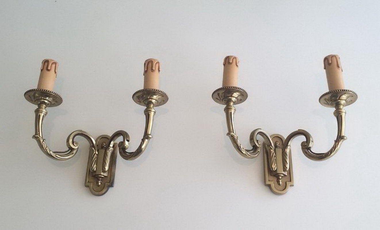 Neoclassical Bronze Sconces, 1970s, Set of 2 for sale at Pamono