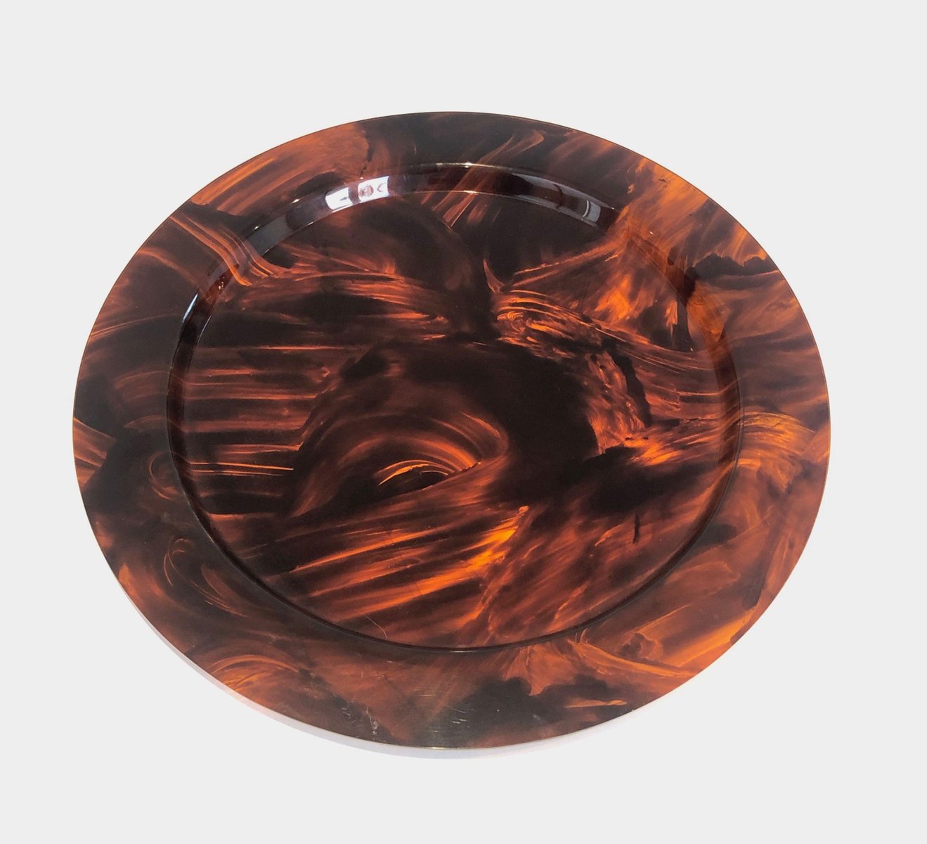 Acrylic Glass Round Glass Tortoise Tray for sale at Pamono