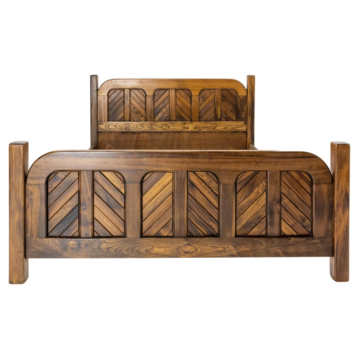 Lit Double en Orme, Espagne, 1970s en vente sur Pamono