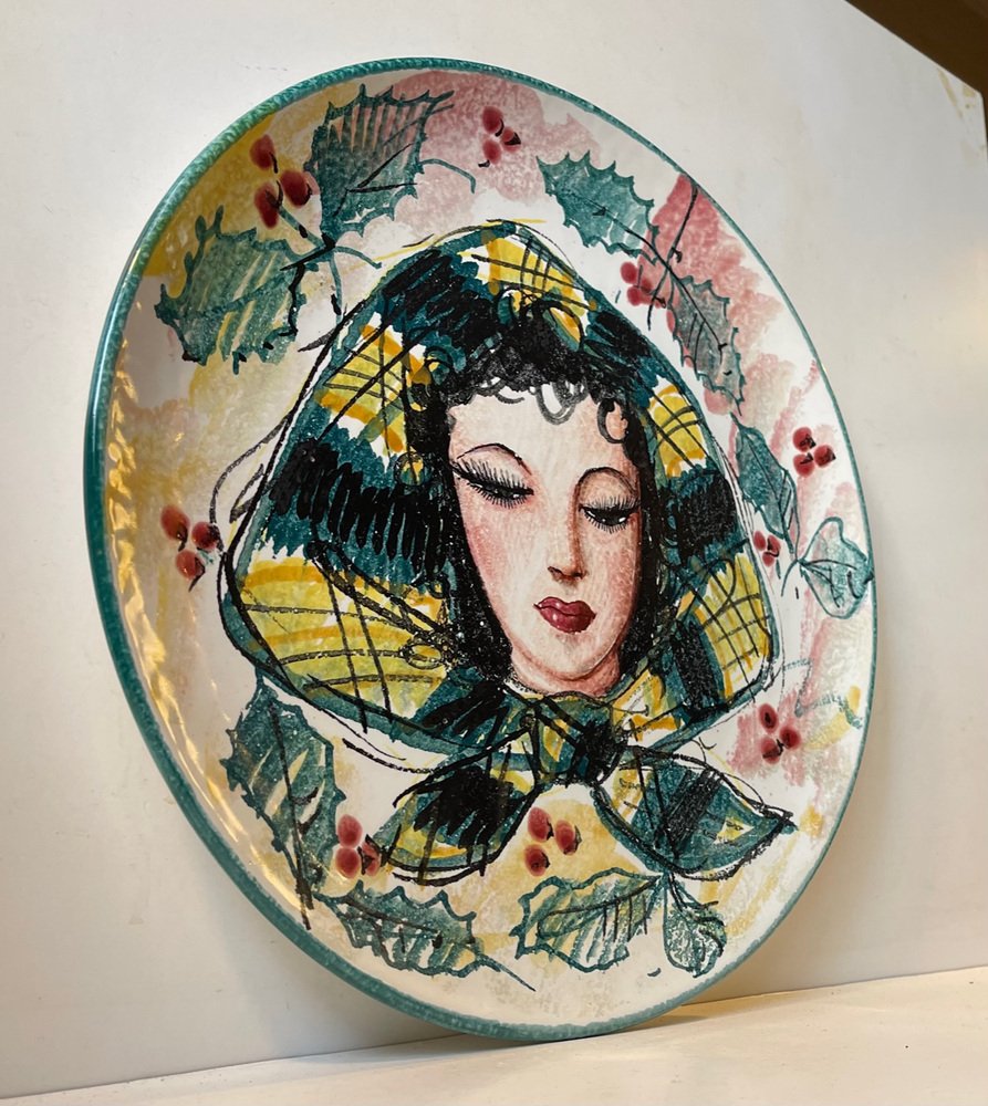 French Art Pottery Wall Plaque, 1960s for sale at Pamono