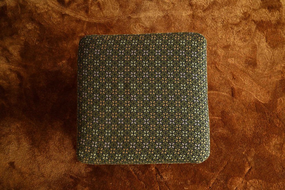 Gold and Green Square Foot Rest for sale at Pamono