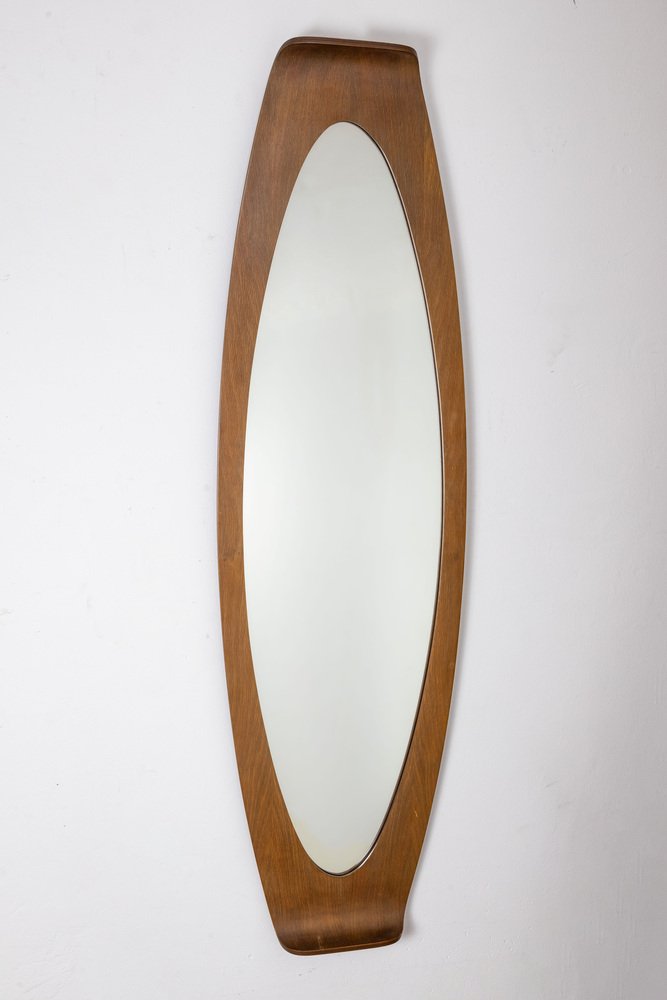 Specchio curvo in legno di Campo E Graffi per Home, anni '50 in vendita ...