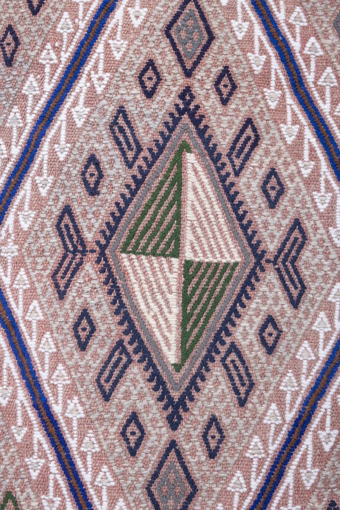 Turkish Handwoven Pastel Diamond Pattern Kilim Rug for sale at Pamono