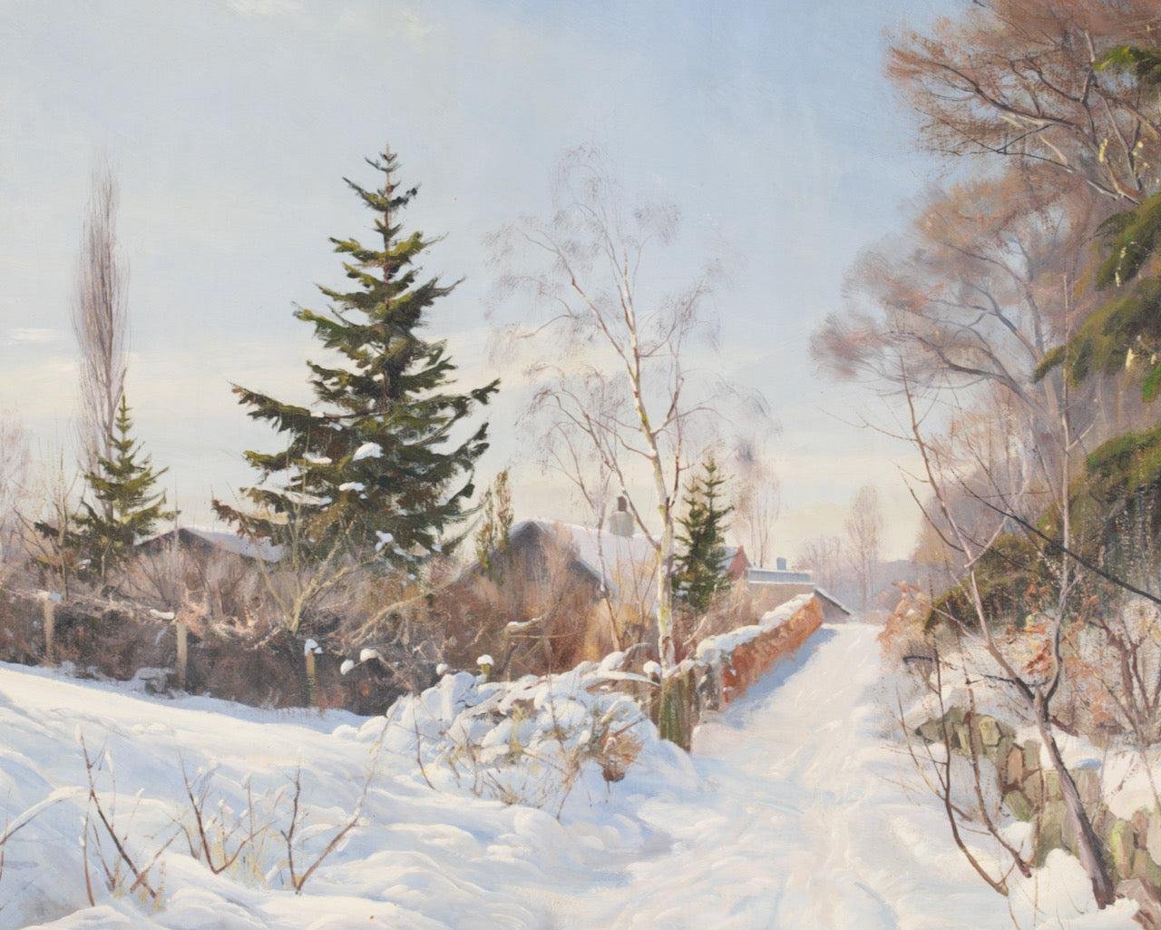 Harald Pryn, Winter Landscape, 1949, Oil on Panel, Framed for sale at ...