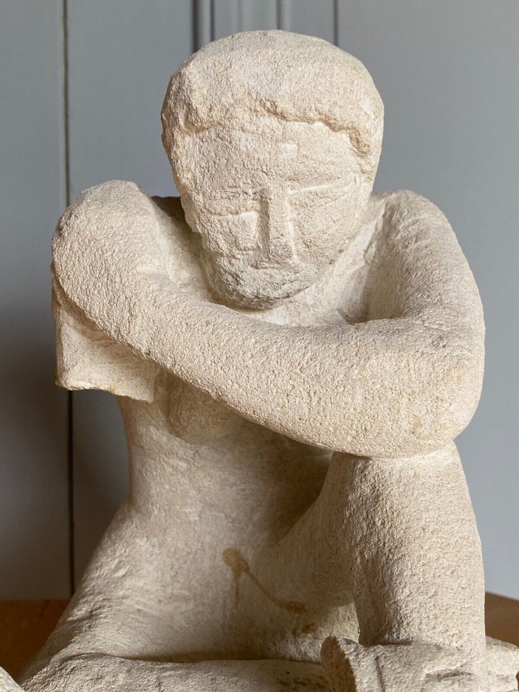 Woman Crouching Sculpture, 1970s, Concrete for sale at Pamono