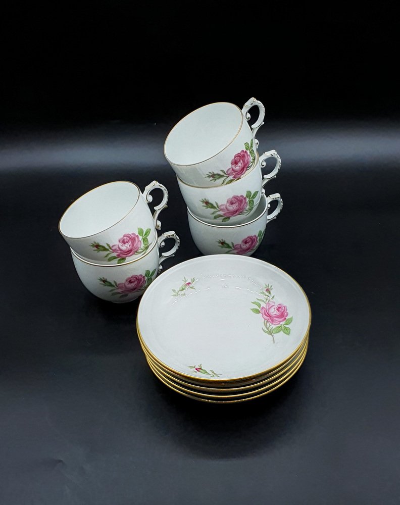 Vintage Porcelain Cups & Saucers from Furstenberg, Germany, Set of 10 ...