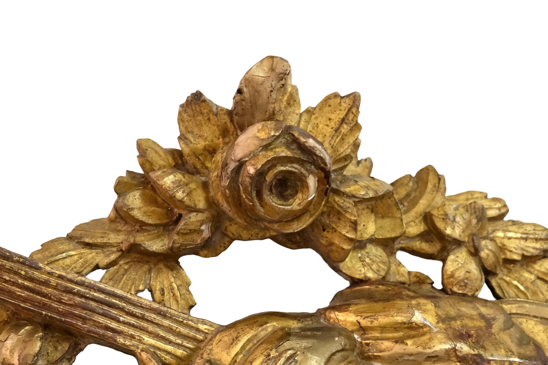 Table Console Louis Seize XVI Dorée avec Marbre et Miroir, 1750s, Set ...