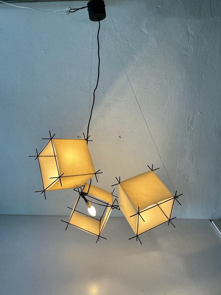 Italienische Mid-Century Modern 3-Cube Deckenlampe, Italien, 1950er bei Pamono kaufen