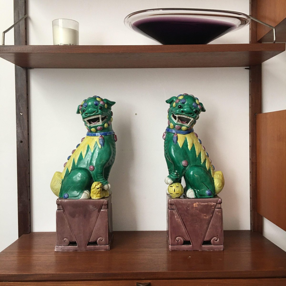 Extra Large Green Foo Dogs, Set of 2 for sale at Pamono