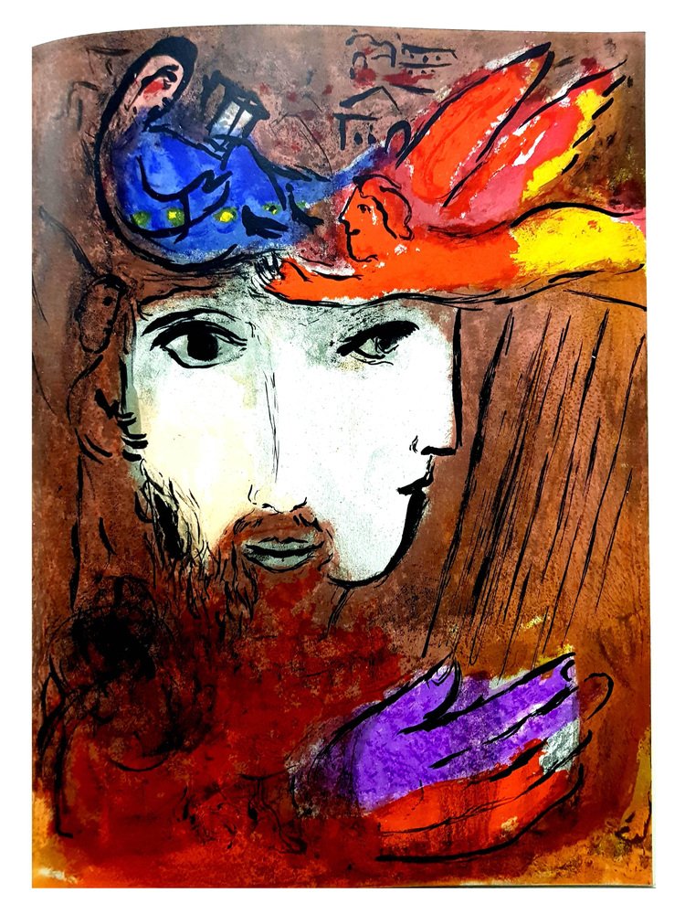 Marc Chagall, Double Portrait, 1956, Original Lithograph for sale at Pamono