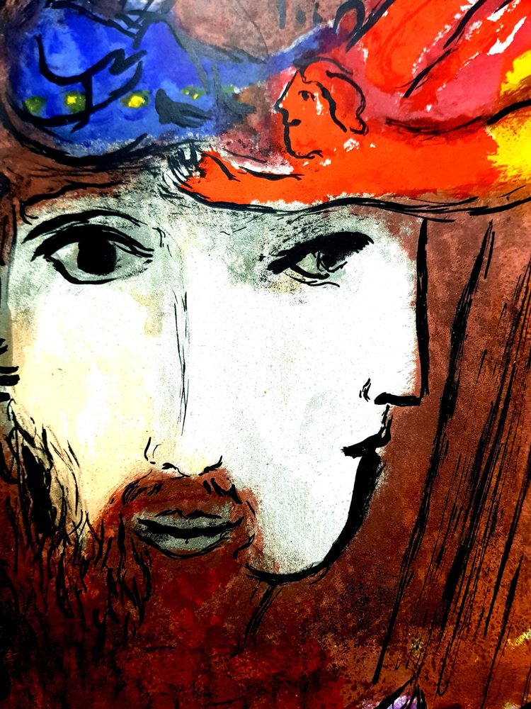 Marc Chagall, Double Portrait, 1956, Original Lithograph for sale at Pamono