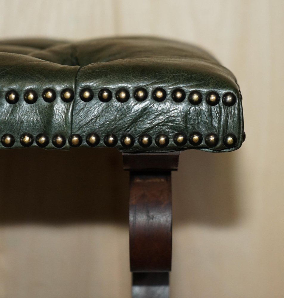 Victorian Green Leather Chesterfield Style Tufted Bench, 1900s for sale ...