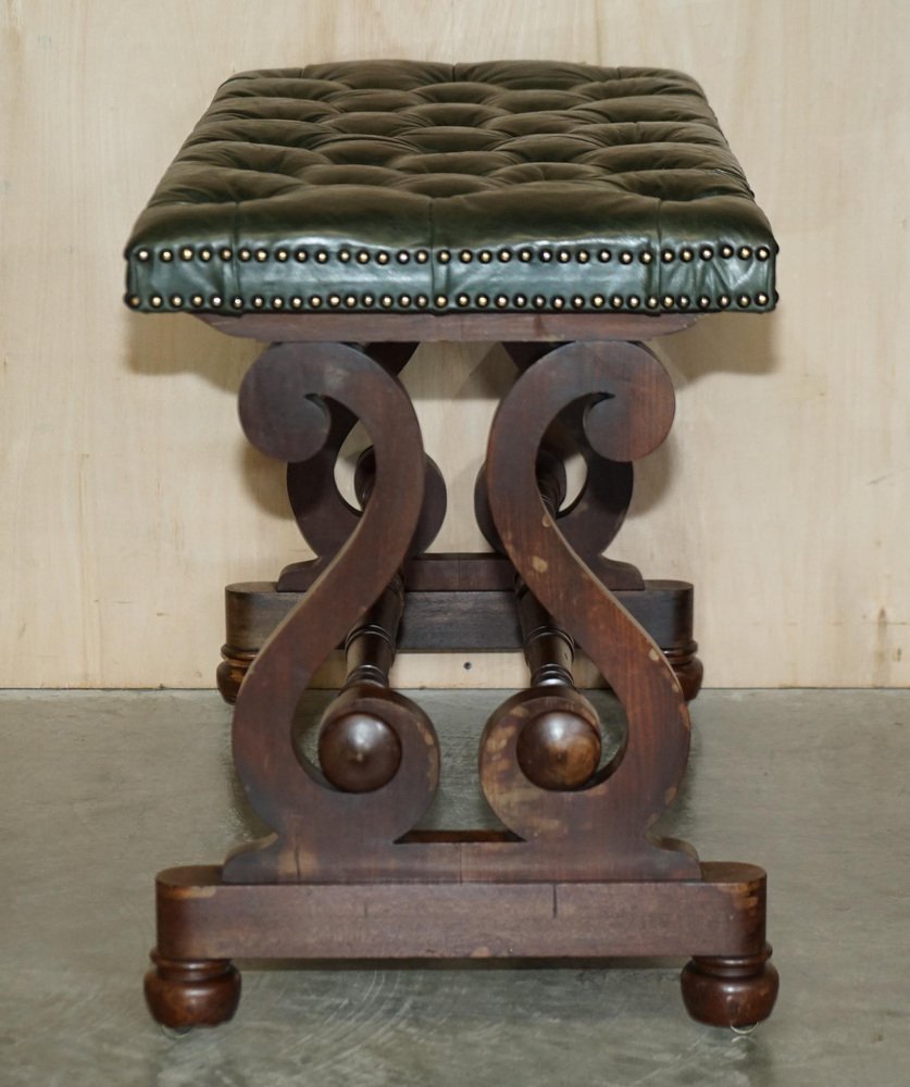 Victorian Green Leather Chesterfield Style Tufted Bench, 1900s for sale ...