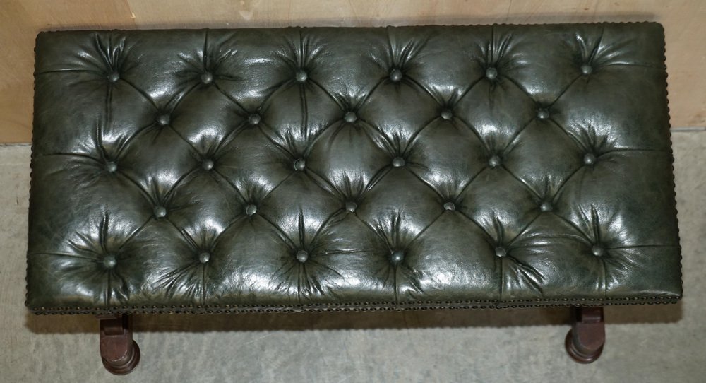 Victorian Green Leather Chesterfield Style Tufted Bench, 1900s for sale ...